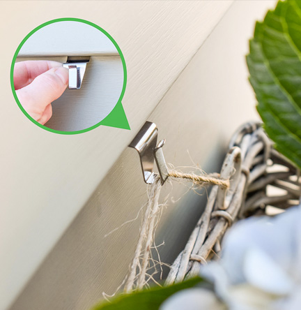 The Low Profile Hook - No Hole Hook - Vinyl Siding Hooks